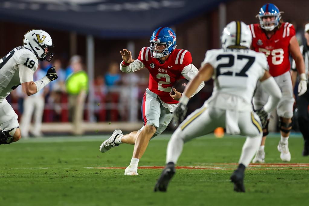 Jaxson Dart, while critical of his own performance against Vanderbilt, knows the Rebels are on ...
