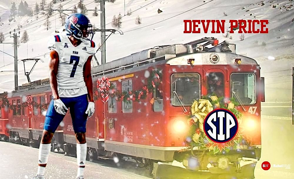 FAU transfer WR Devin Price, son of former Ole Missv assistant coach, commits to the Rebels ...