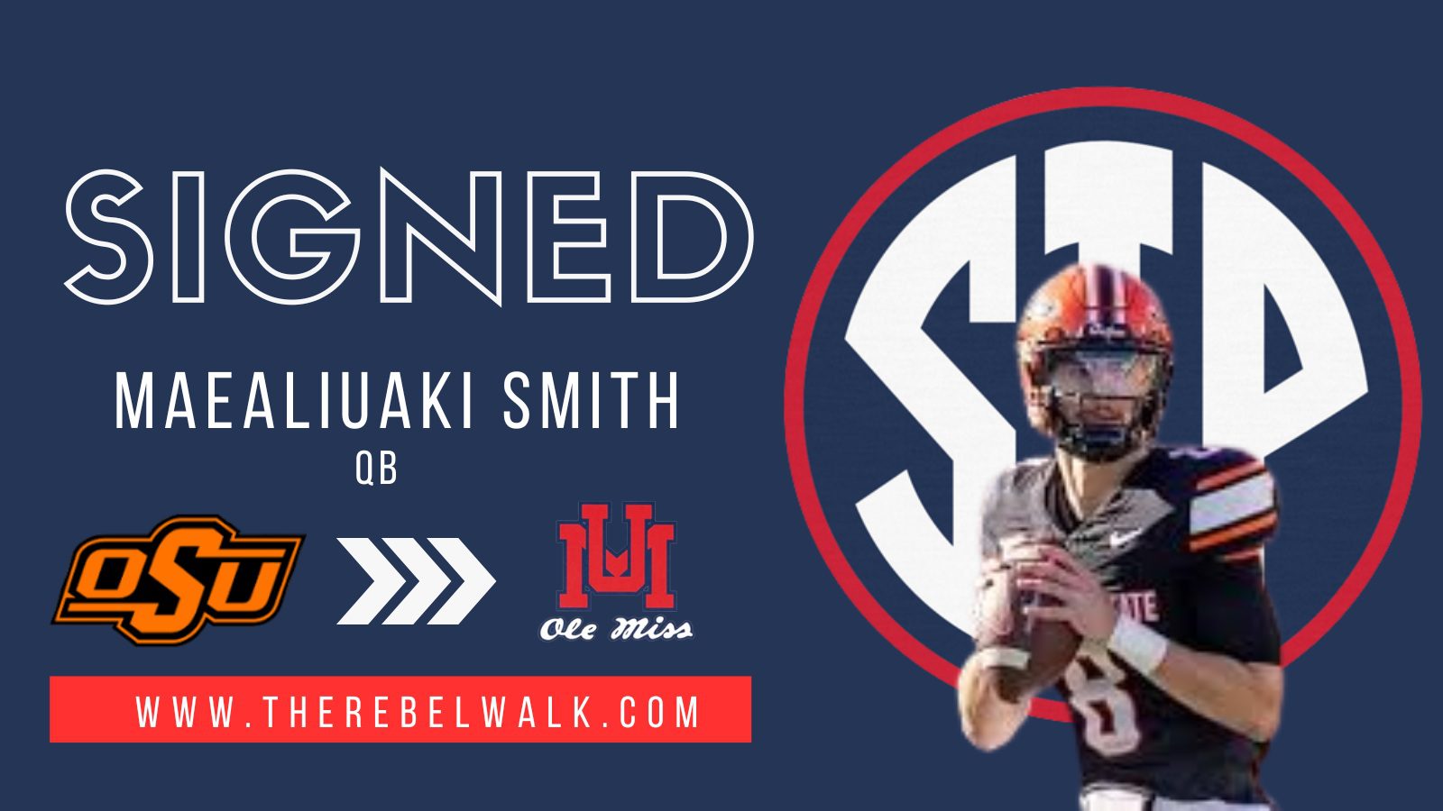 Lane Kiffin Strengthens Ole Miss Quarterback Room with Arrival of OSU Transfer Maealiuaki Smith ...