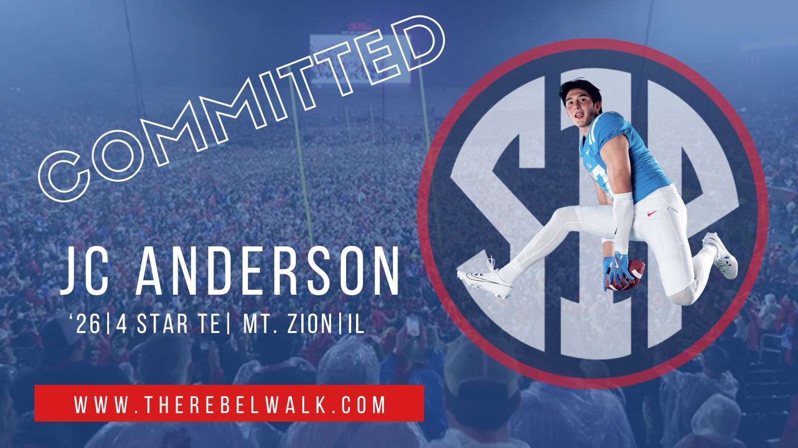 Boom! 2026 4-star tight end JC Anderson commits to Lane Kiffin, Rebels ...